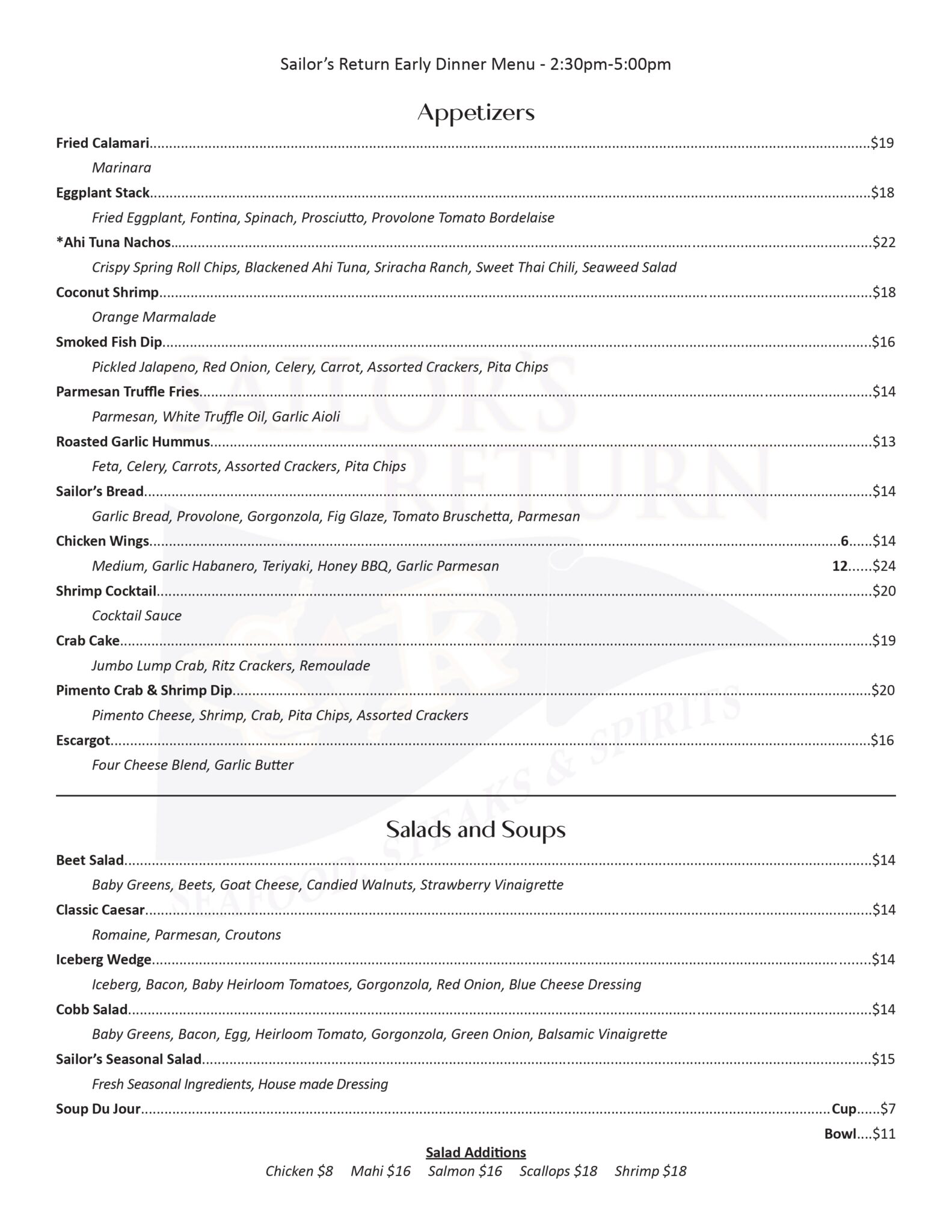 Sailor’s Return Restaurant