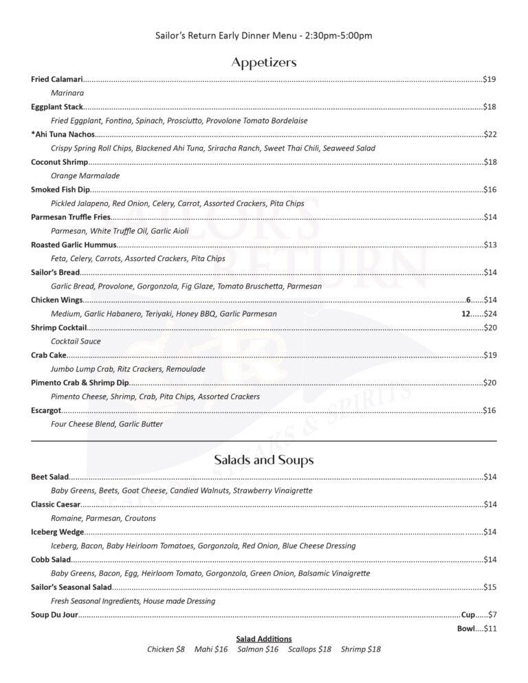 Sailor’s Return Restaurant